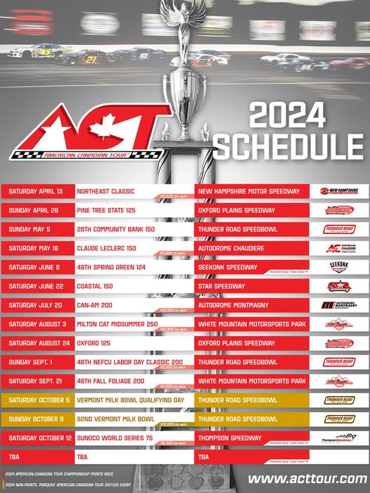 American-Canadian Tour 2024 Schedule Released - RaceDayCT.com