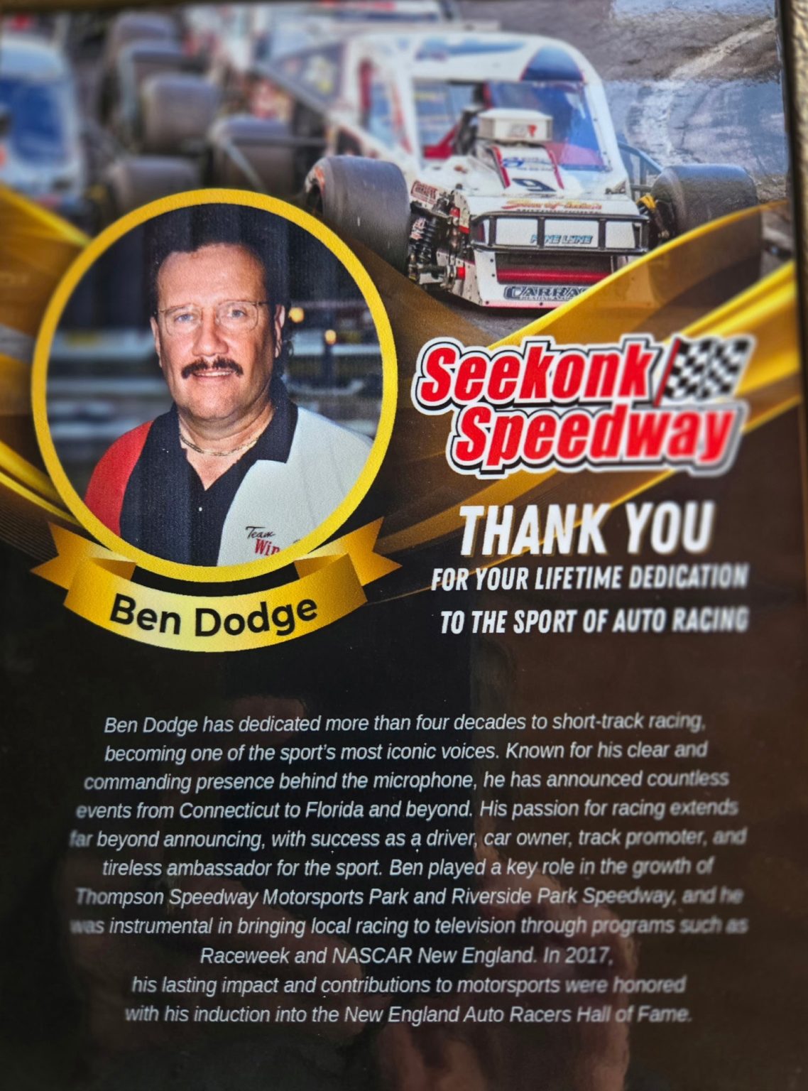 The Legendary Ben Dodge Honored At Seekonk Speedway On Saturday ...